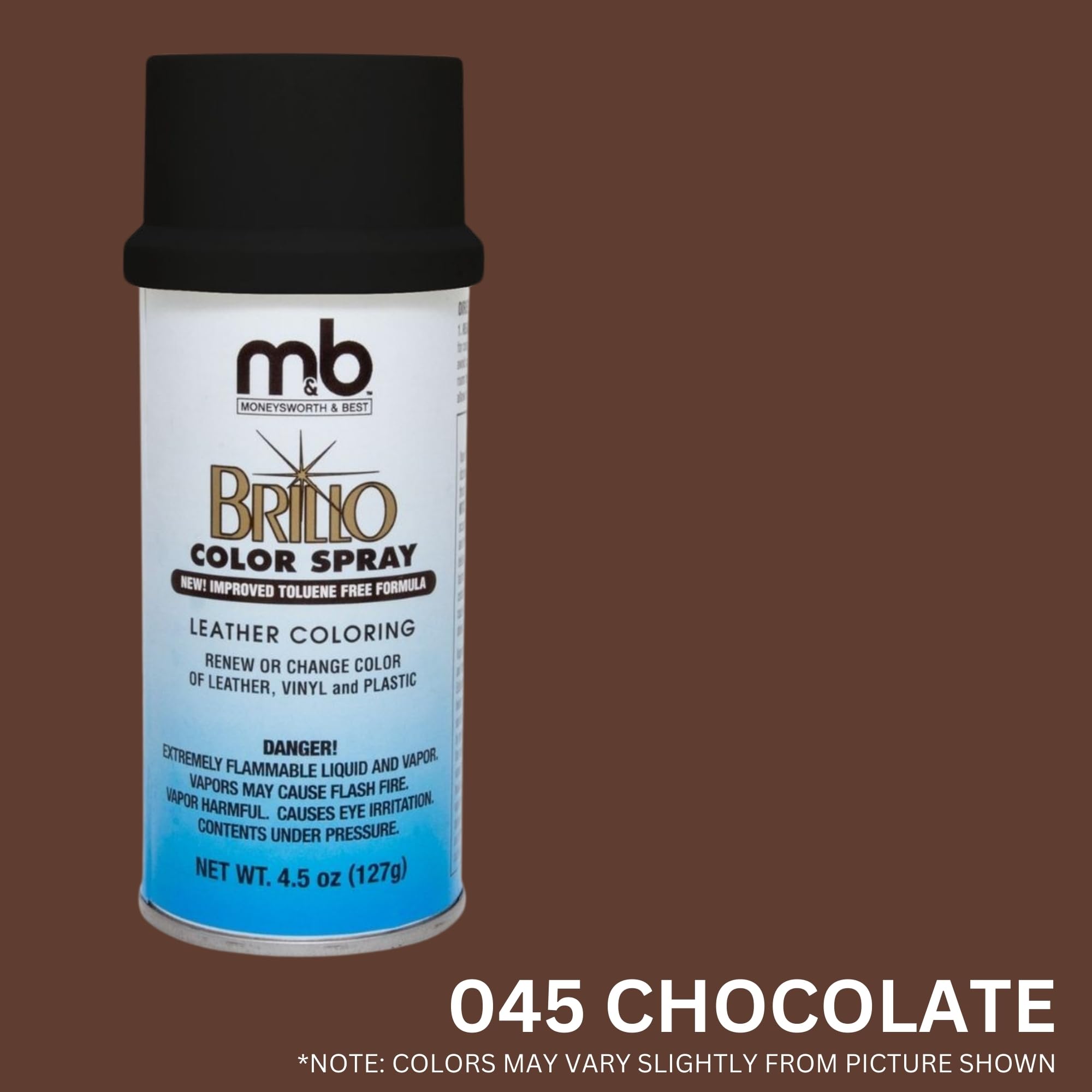 Moneysworth & Best Unisex's Brillo Color Spray Shoe Dye, Chocolate, 127g/4.05oz