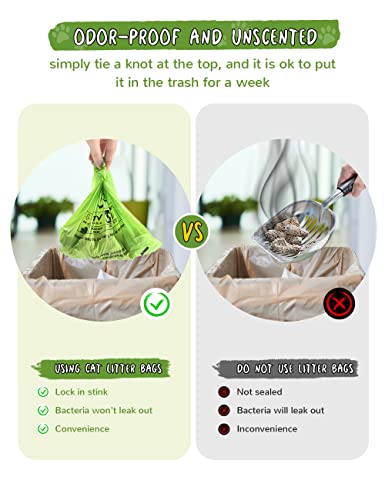 Cat Litter Bags for Poop Biodegradable Cat Waste Disposal Bag Leakproof Durable and Unscented Large to Fit Any Scoop - 100 Count…