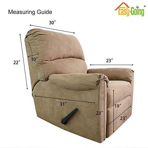 Easy-Going Thickened Recliner Stretch Slipcover, Sofa Cover, Furniture Protector with Elastic Bottom, 4 Pieces Couch Shield, Sturdy Fabric Slipcover for Kids Children (Recliner Gray)