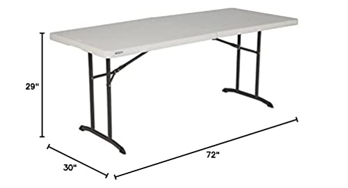 Lifetime 80382 Commercial Fold-In-Half Table, 6-foot, Almond
