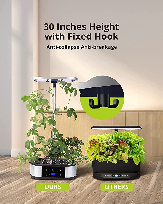 Hydroponics Growing System, SXYCMY Growing Plants up to 30 Inches with Powerful 30W 120 LED Grow Light, Silent Pump, Automatic Timer for Home Kitchen Gardening, APP & WiFi Remote Control