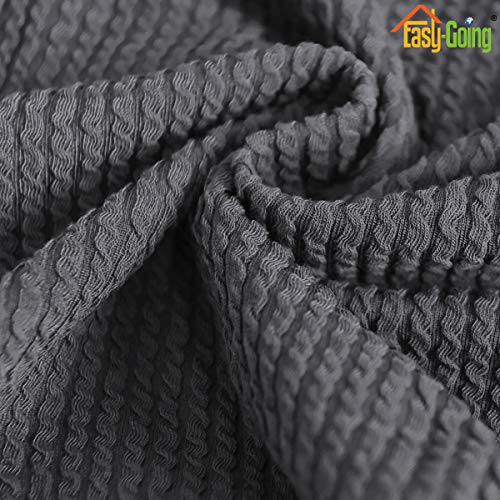 Easy-Going Thickened Recliner Stretch Slipcover, Sofa Cover, Furniture Protector with Elastic Bottom, 4 Pieces Couch Shield, Sturdy Fabric Slipcover for Kids Children (Recliner Gray)
