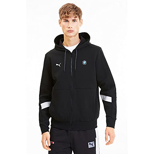 PUMA Mens BMW M Motorsport Full Zip Hoodie, Black Puma, M