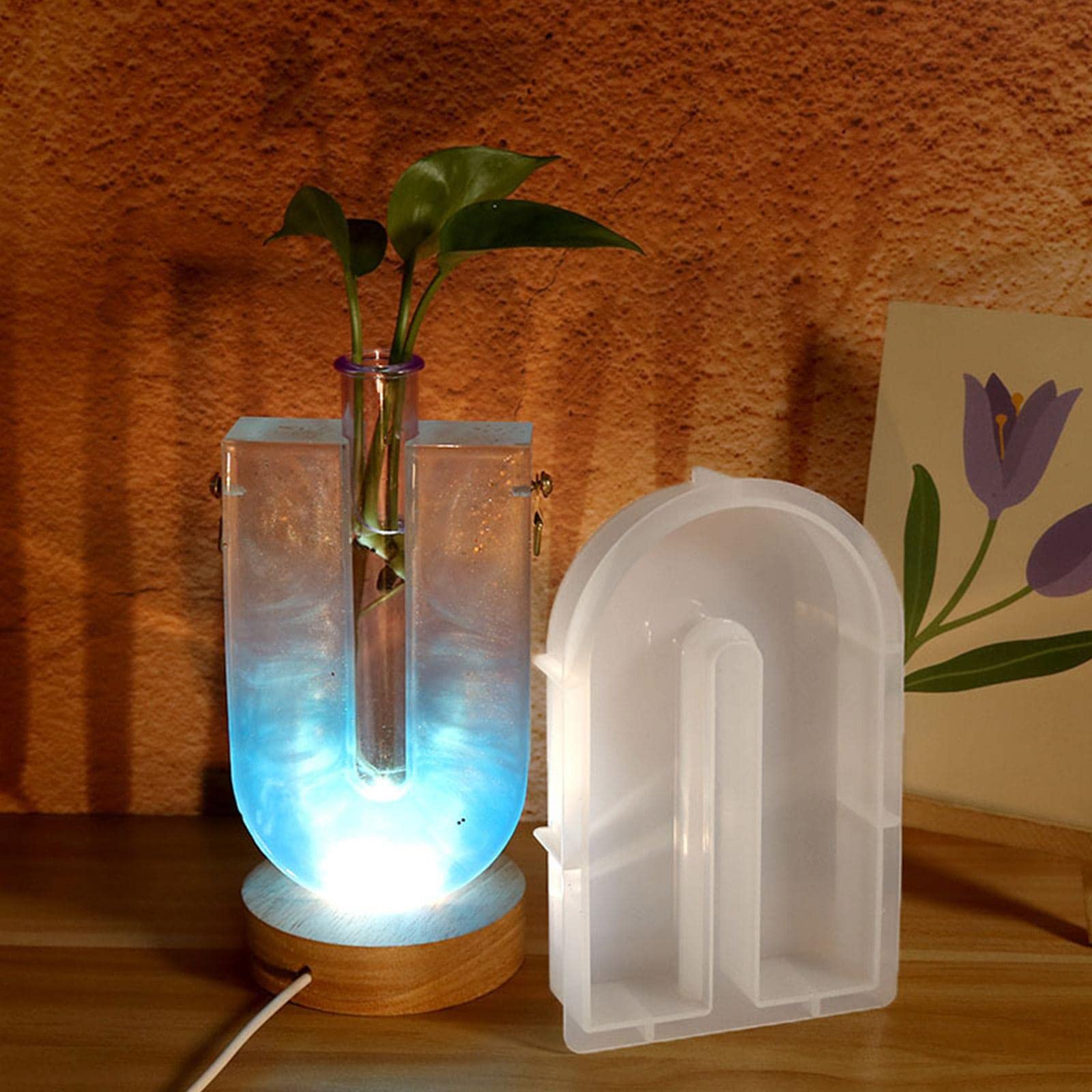 Resin Mold for Plant Propagation Station Test Tube Vase Silicone Mold Hydroponic Planter Epoxy Casting Molds for Home Office Desktop Decoration