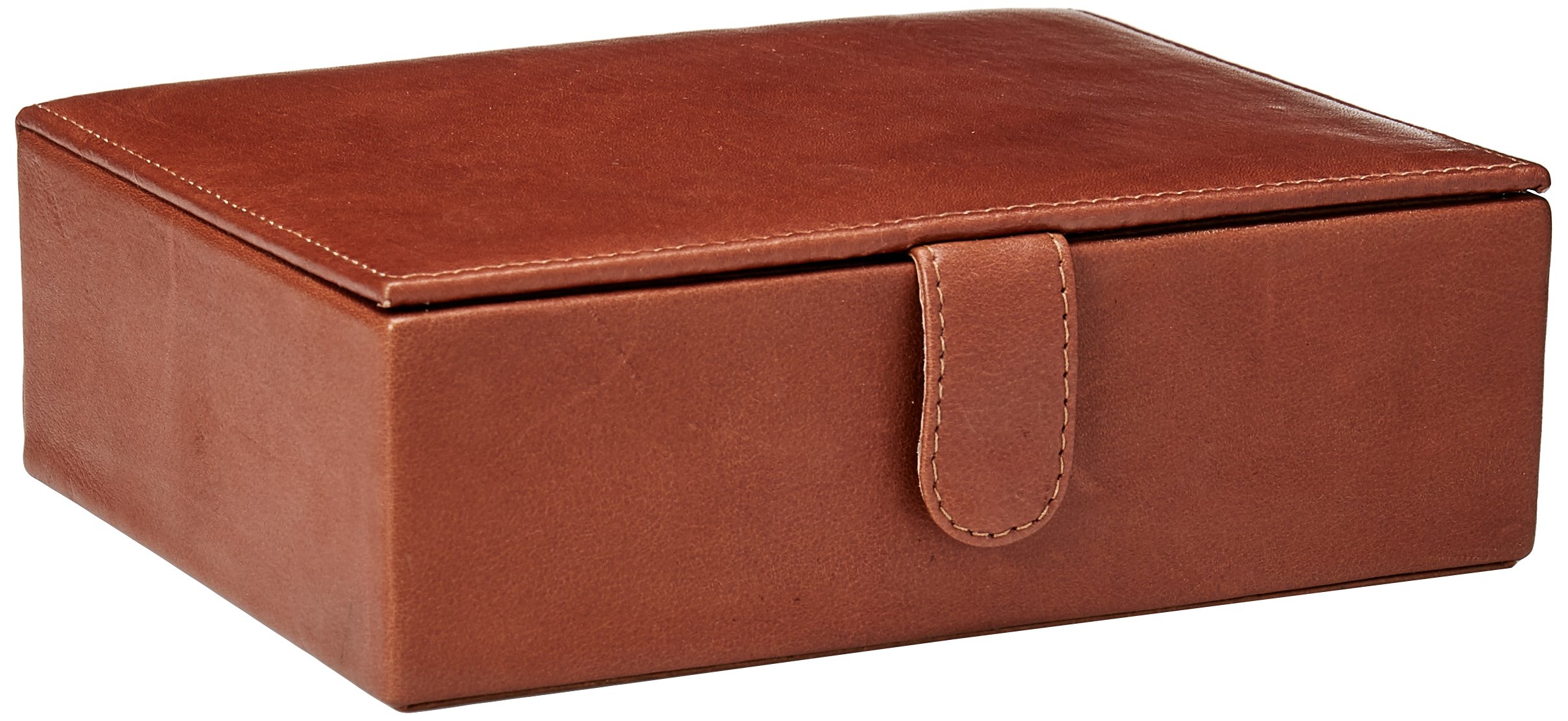 Piel Leather Large Leather Gift Box, Saddle, One Size