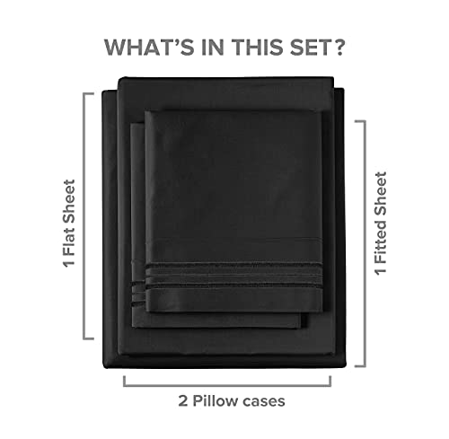 Twin XL Sheet Set - 4 Piece Sheets - Dorm Room Bed Sheets - Hotel Luxury Bed Sheets - Extra Soft - Deep Bed Sheets Pockets - Easy Fit - Breathable & Cooling Touch - Twin XL Sheets for Twin XL Mattress