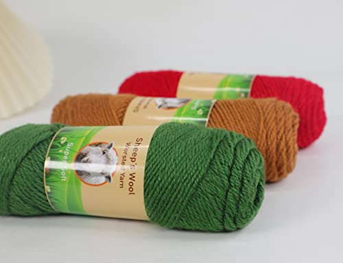 3-Pack Sheep’s 50% Wool Worsted Yarn for Knitting and Crocheting 10.5 oz, 495 Yards Imported (Black 13)
