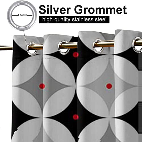 LANQiAO Outdoor Curtain Grommet, Retro Style Atomic Outdoor Curtain Fabric for Patio Light Block Heat Out Water Proof Drape W120 x L96