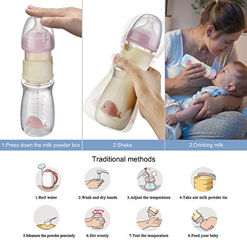 AIKEBAO Heating Constant Temperature Baby Glass bottles5oz,Portable/Formula Bottles/Automatic Mixing/Bottle for Formula/Baby Formula Bottle