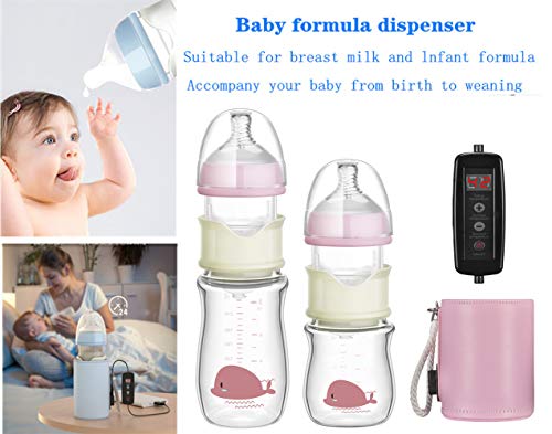 AIKEBAO Heating Constant Temperature Baby Glass bottles5oz,Portable/Formula Bottles/Automatic Mixing/Bottle for Formula/Baby Formula Bottle