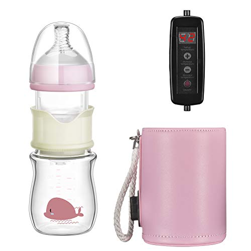 AIKEBAO Heating Constant Temperature Baby Glass bottles5oz,Portable/Formula Bottles/Automatic Mixing/Bottle for Formula/Baby Formula Bottle