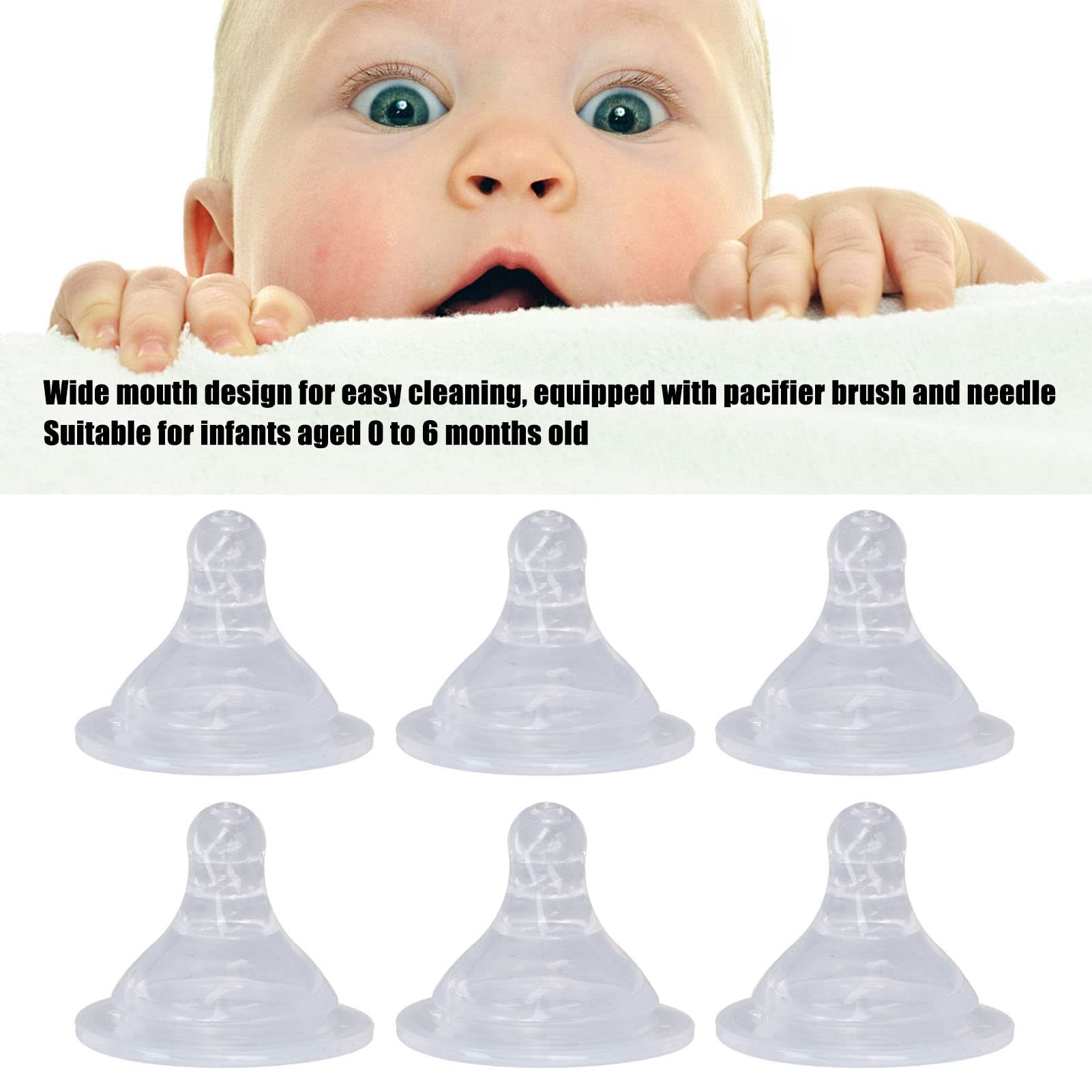 Baby Pacifier,Silicone Newborn Pacifier, Infant Pacifier,Infant Silicone Nipples Baby Bottle Replacement Feeding Nipples for 0 to 6 Months Old Baby (10pcs), Newborn Pacifiers Baby Pacifier Infant