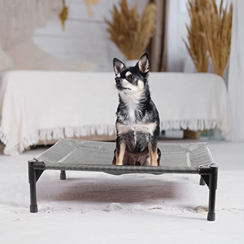 Dog Cot Bed Elevated Dog Bed Cooling Dog Raised Bed with Washable & Breathable Mesh Indoor & Outdoor 25 Inch Dog Cots for Small Dogs