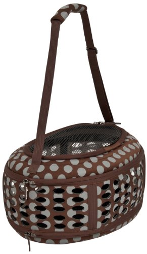 Petmate 21789 Curvations Underseat Small Pet Traveler with Dots, Brown/Gray