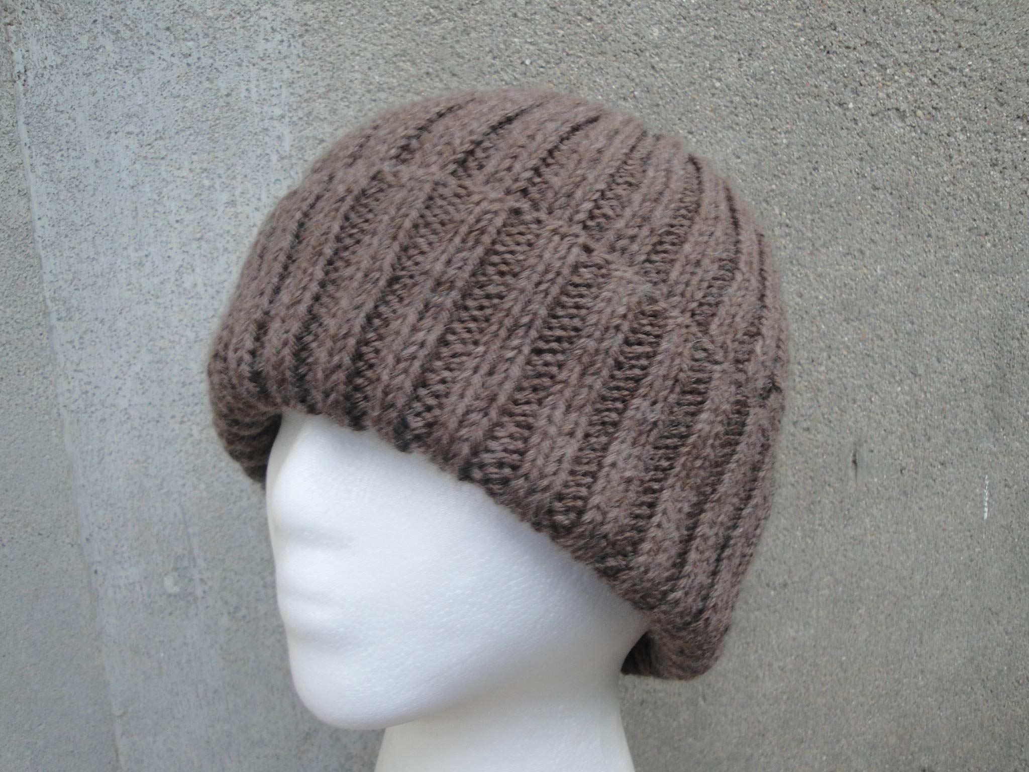 Beanie Hat, Wool Blend, Men Women Teens, Hand Knit Wool Acrylic, Ribbed Toque Watch Cap