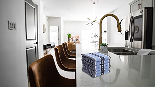 Kitchen Towel, Dish Towel, Tea Towel, Dish Towel For Kitchen, Fall Kitchen Towel, Cotton Quick Dry Kitchen Bar Towels, Super Soft & Absorbent Kitchen Dish Towels - 18x28 Inch 6 Pack - Sky Blue Navy