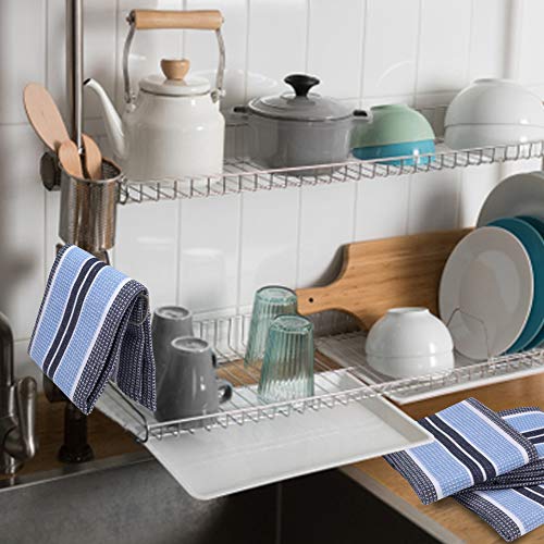 Kitchen Towel, Dish Towel, Tea Towel, Dish Towel For Kitchen, Fall Kitchen Towel, Cotton Quick Dry Kitchen Bar Towels, Super Soft & Absorbent Kitchen Dish Towels - 18x28 Inch 6 Pack - Sky Blue Navy