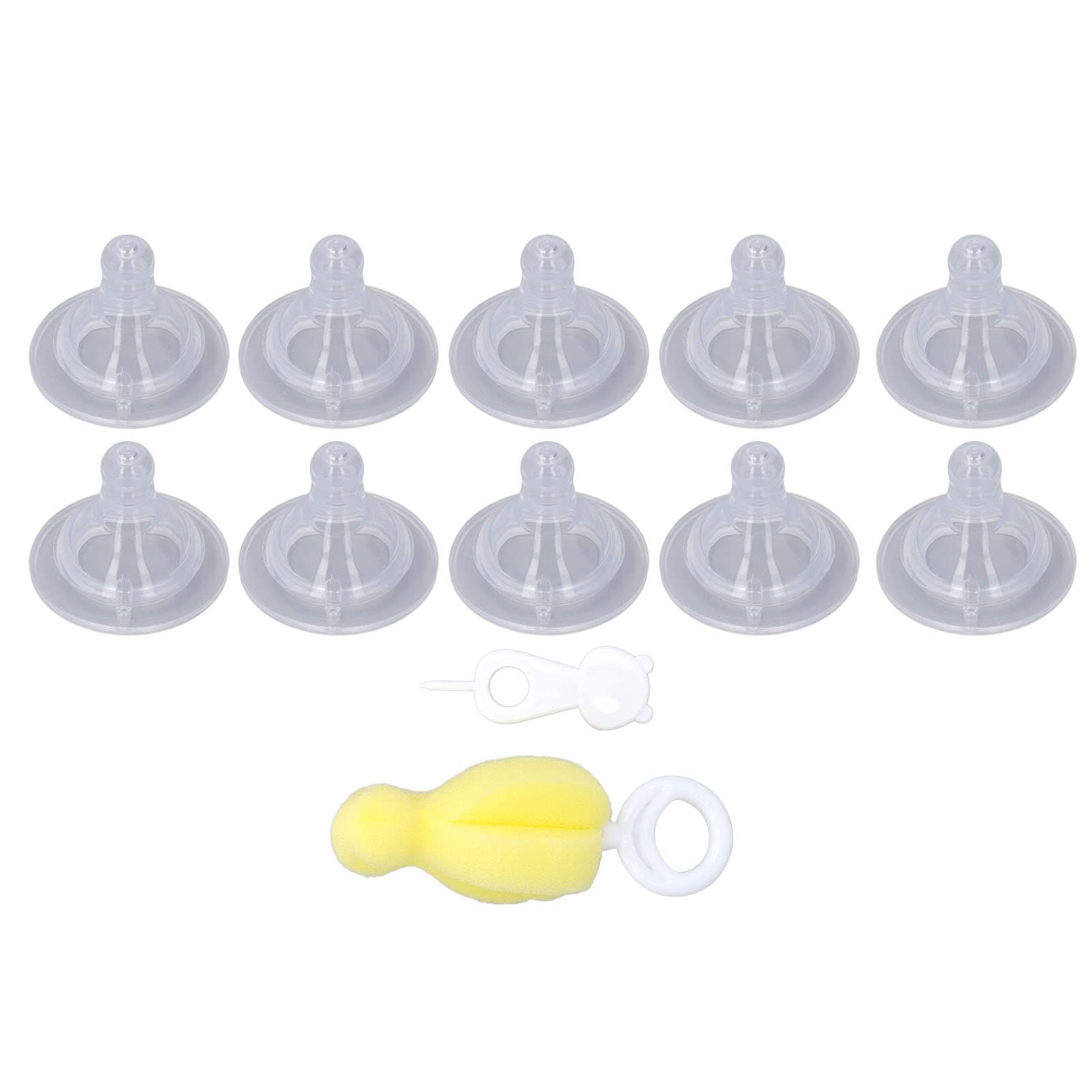 DUSC Feeding Nipples, Wide Mouth 10pcs Dishwasher Safe Silicone Baby Nipples for Replacement for Newborn