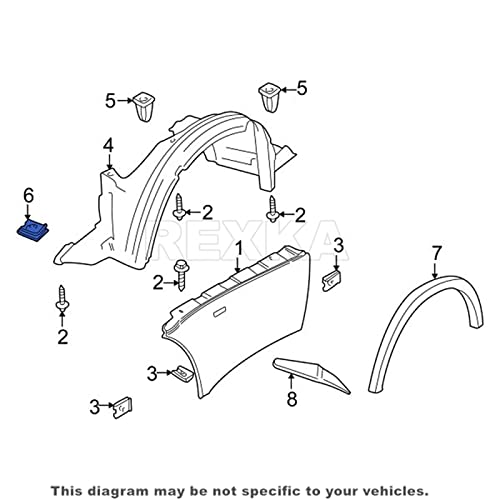 Rexka 25 pcs Fender Liner Bumper Cover Splash Shield U Type Nut Clip Compatible with BMW 07129904150 E36 E46 E60 E63 E88 E90