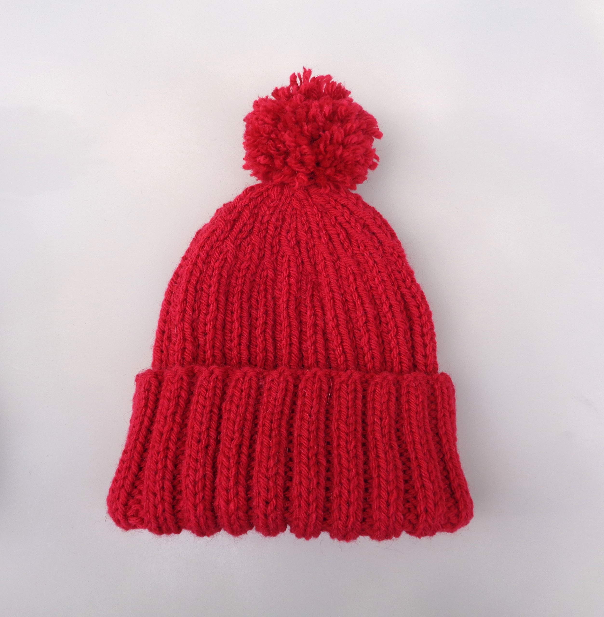 Beanie Hat, Wool Blend, Men Women Teens, Hand Knit Wool Acrylic, Ribbed Toque Watch Cap