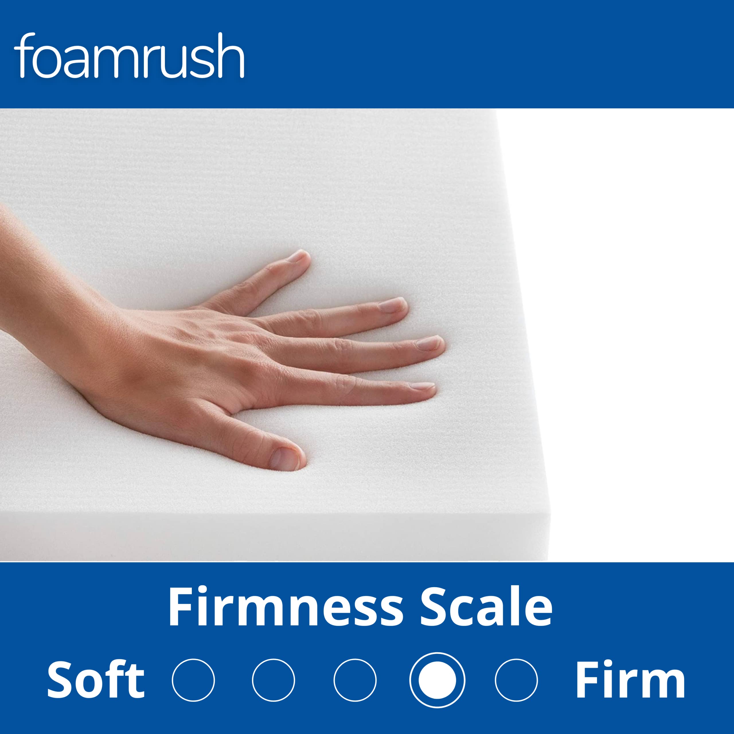 FoamRush 6" x 22" x 22" Upholstery Foam High Density Firm Soft Support (Chair Cushion Square Foam for Dining Chairs, Wheelchair Seat Cushion Replacement)