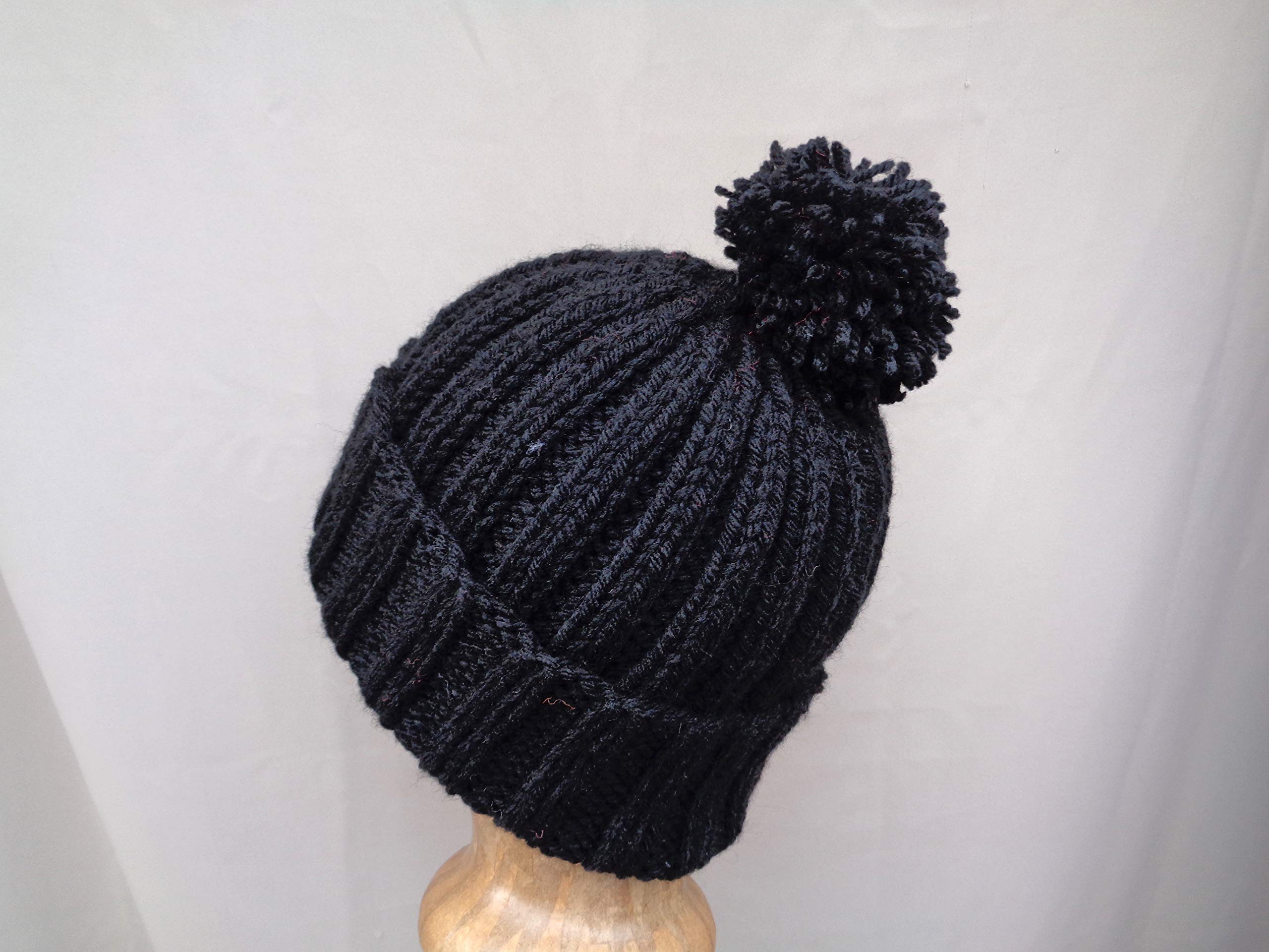 Beanie Hat, Wool Blend, Men Women Teens, Hand Knit Wool Acrylic, Ribbed Toque Watch Cap