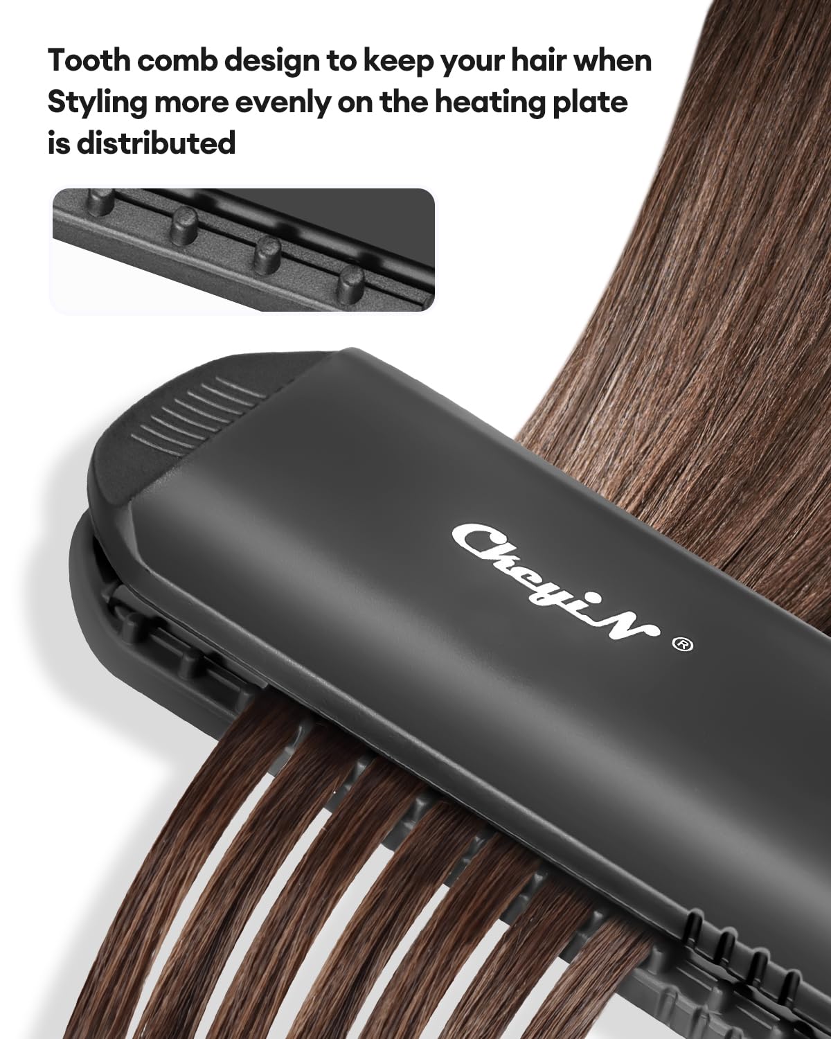 Hair Crimper, Crimping Irons Hair Straightener Flat Iron with 4 Interchangeable Tourmaline Ceramic Plate Adjustable Temperature for All Hair Type