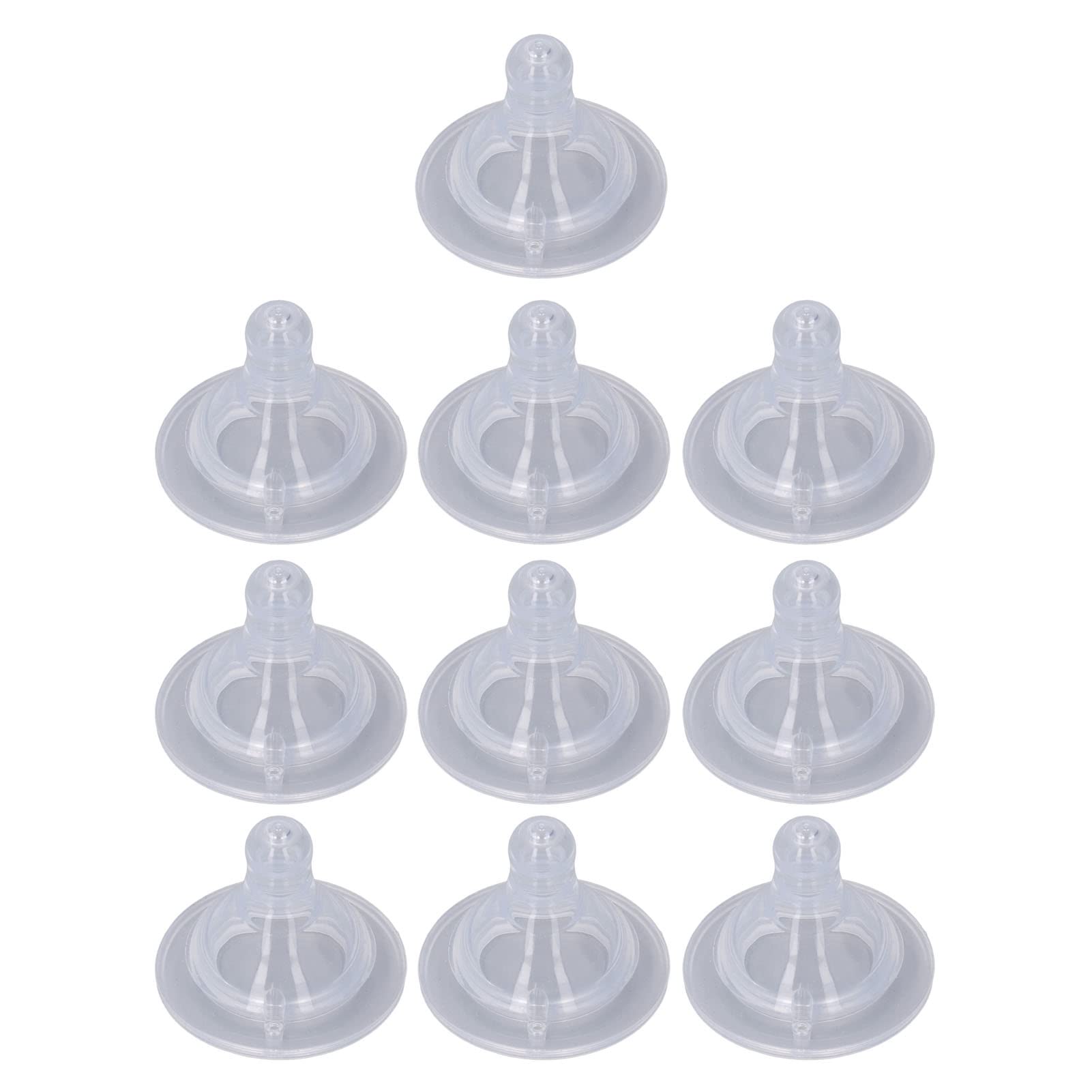 DUSC Feeding Nipples, Wide Mouth 10pcs Dishwasher Safe Silicone Baby Nipples for Replacement for Newborn