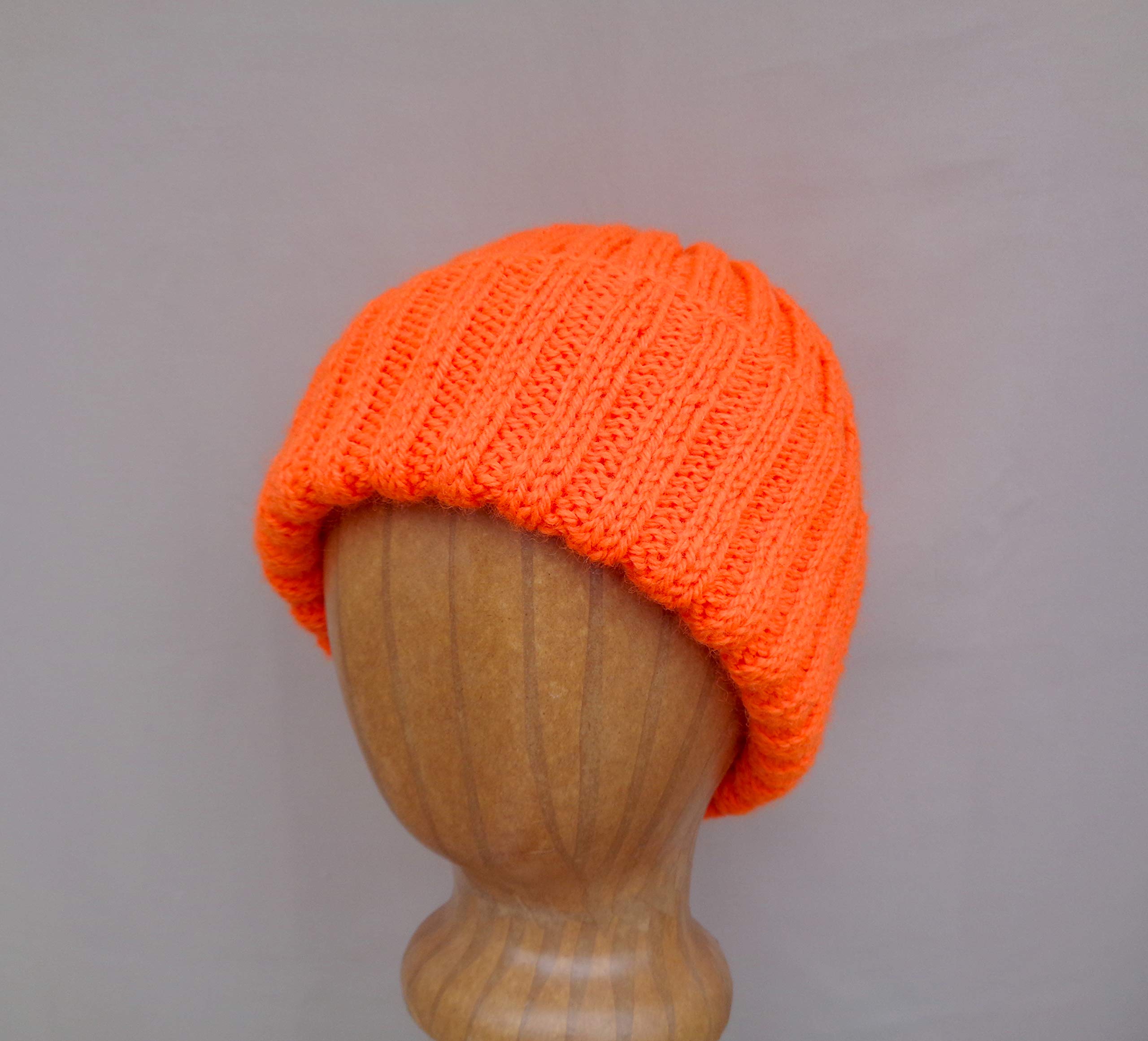 Beanie Hat, Wool Blend, Men Women Teens, Hand Knit Wool Acrylic, Ribbed Toque Watch Cap