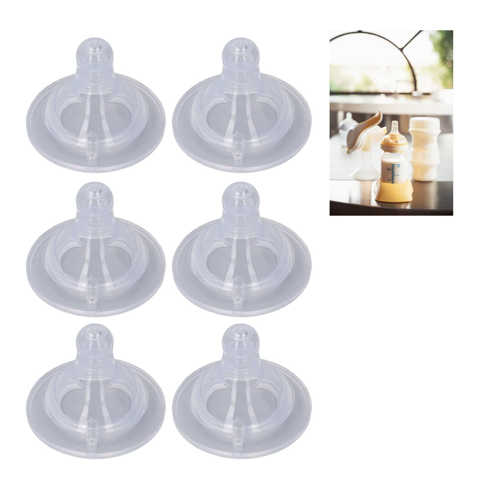 10pcs Baby Bottle Nipples Replacement, Infant Silicone Baby Bottle Feeding Nipples Replacement for 0 to 6 Months Old Baby