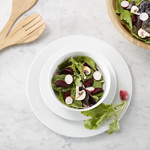 Amazon Basics 18-Piece Kitchen Dinnerware Set, Plates, Dishes, Bowls, Service for 6 - White