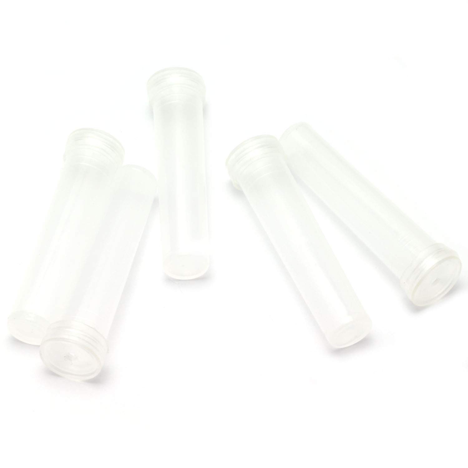 RuiLing 50pcs Transparent Flower Nutrition Tube Plastic Water Tube with Cap to Keep Flower Fresh for Wedding Event Arts Crafts Floral Hydroponic Container 72x18mm