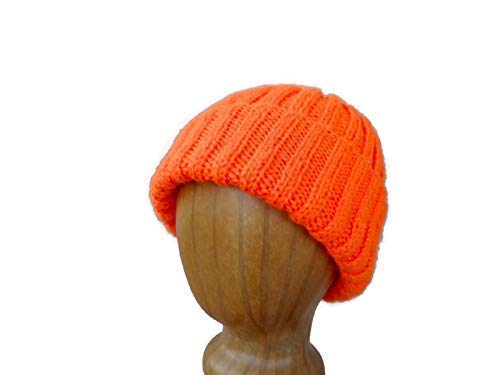 Beanie Hat, Wool Blend, Men Women Teens, Hand Knit Wool Acrylic, Ribbed Toque Watch Cap