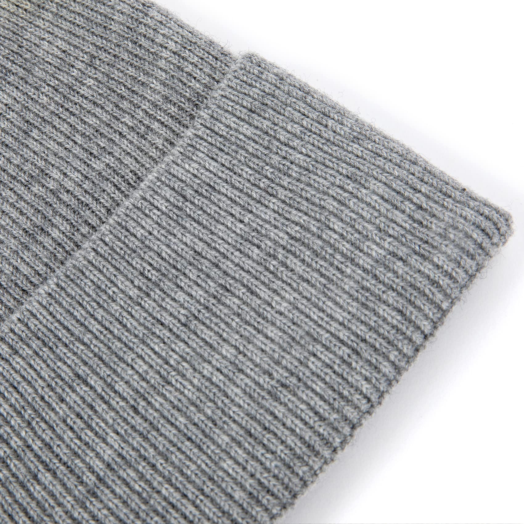 Lallier 100% Merino Wool Beanie for Men and Women, Pure Wool Ribbed Knit Warm Winter Hat with Gift Box (Light Gray)