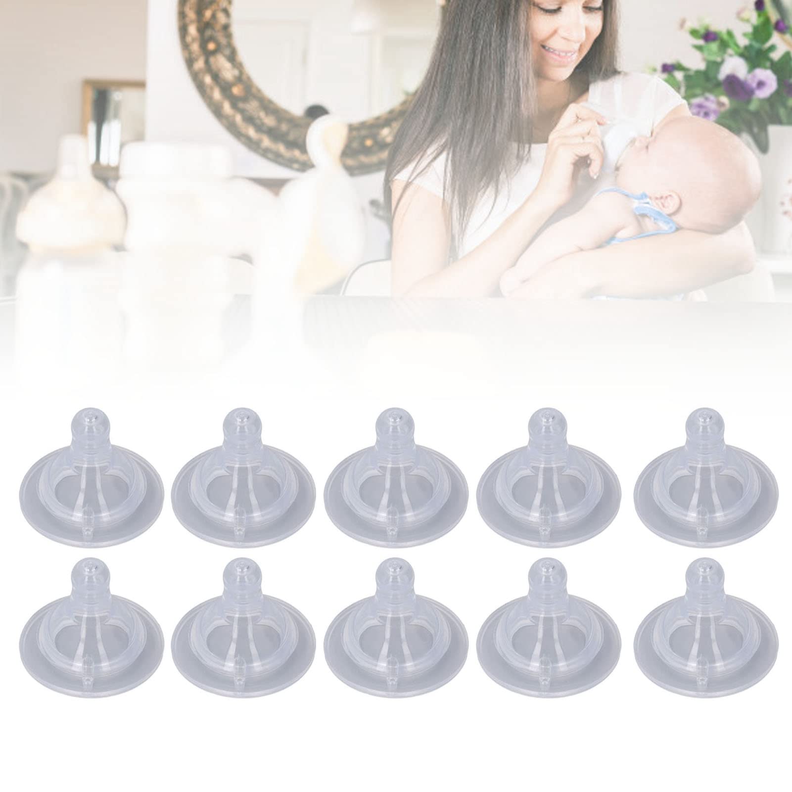 Baby Pacifier,10pcs Infant Silicone Nipples Baby Bottle Replacement Feeding Nipples for 0 to 6 Months Old Baby