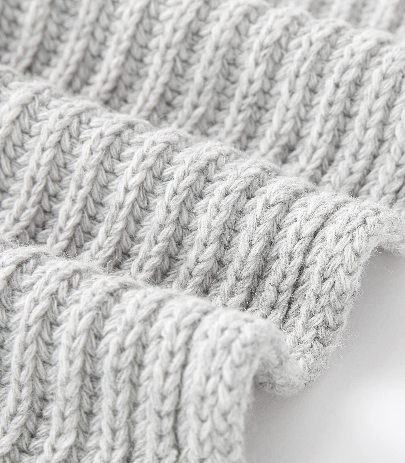 Winter Merino Wool Hat and Scarf Set for Men, Warm Knit Beanie Hats Long Scarves Set for Women Men (Gray)