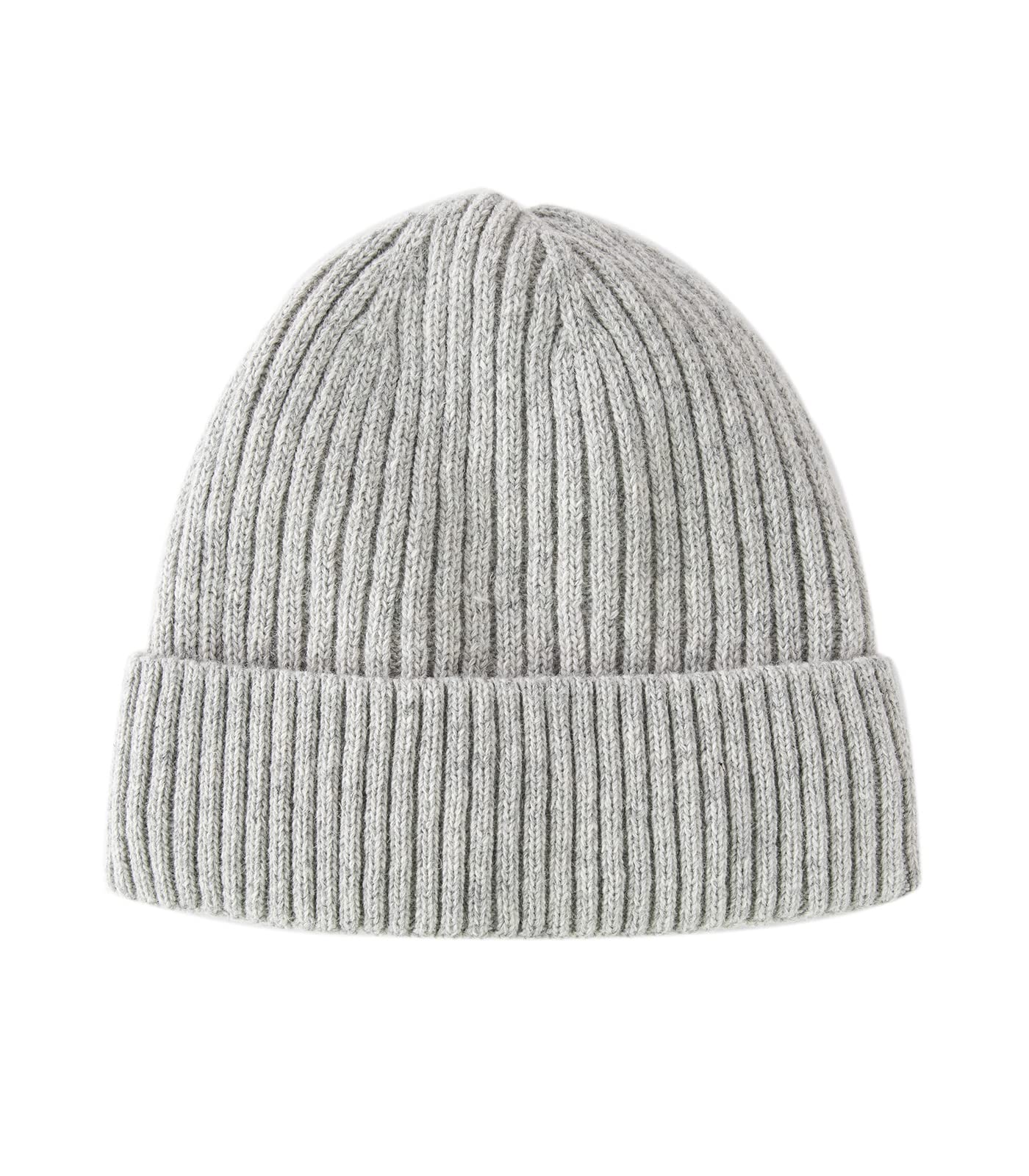 Winter Merino Wool Hat and Scarf Set for Men, Warm Knit Beanie Hats Long Scarves Set for Women Men (Gray)