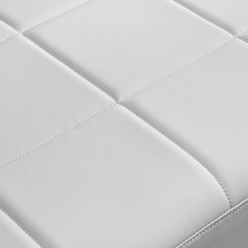 YM sky Modern Faux Leather Loveseat Sofa: 58" Mid Century Upholstered 2 Seater Couch - Sofas with Gold Metal Legs - Small Spaces Apartment Bedroom Office (White)