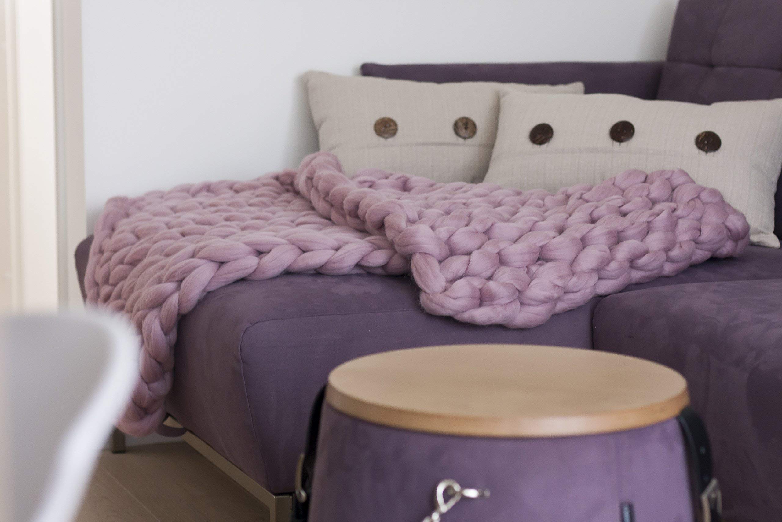 Merino wool blanket, Chunky knit blanket, Giant blanket, Chunky knit throw, Arm knitted blanket, Throw blanket