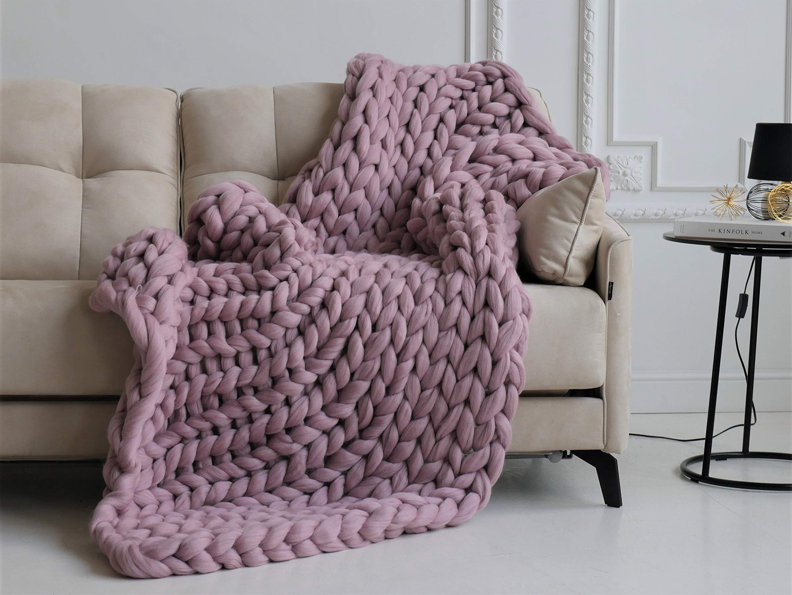 Merino wool blanket, Chunky knit blanket, Giant blanket, Chunky knit throw, Arm knitted blanket, Throw blanket
