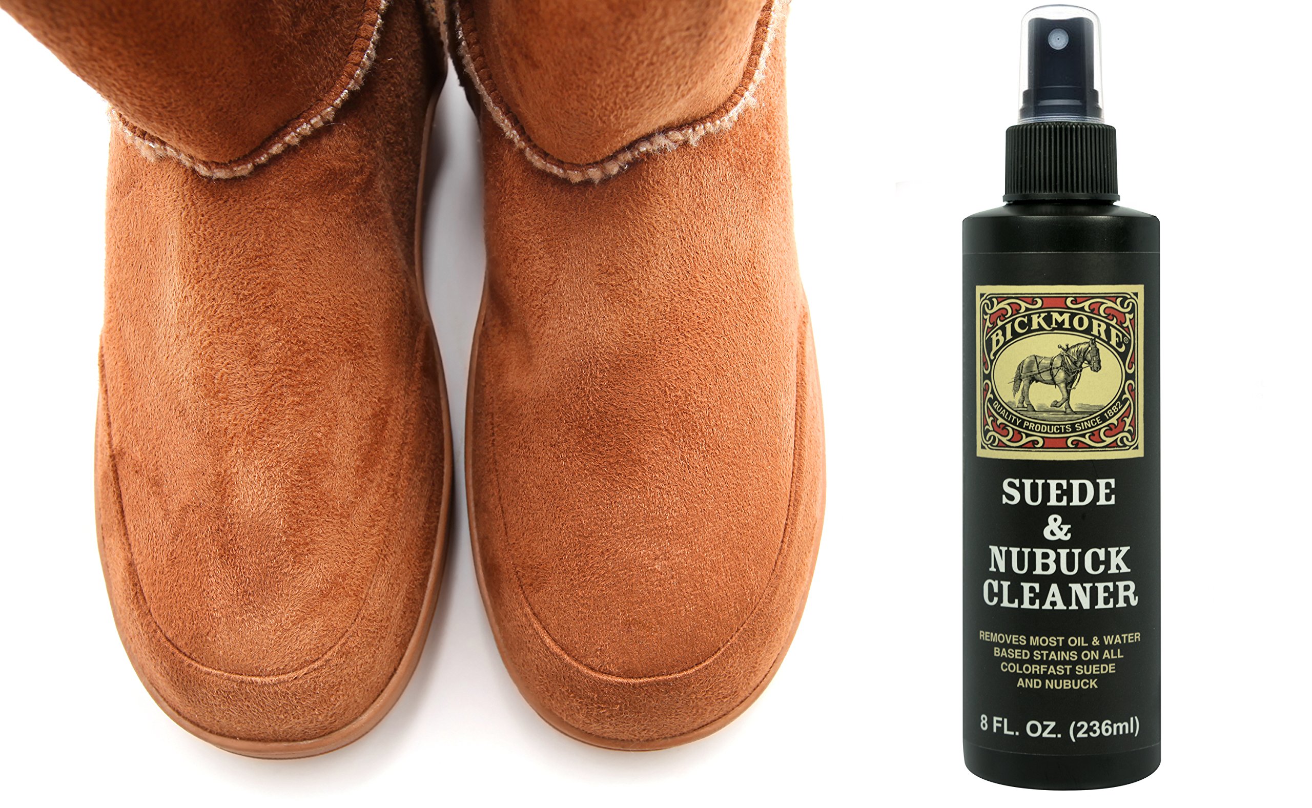 Bickmore Suede & Nubuck Cleaner - Remove Water Dirt Oil Stains From Shoes Boots Purses Handbags & More 8 fl oz