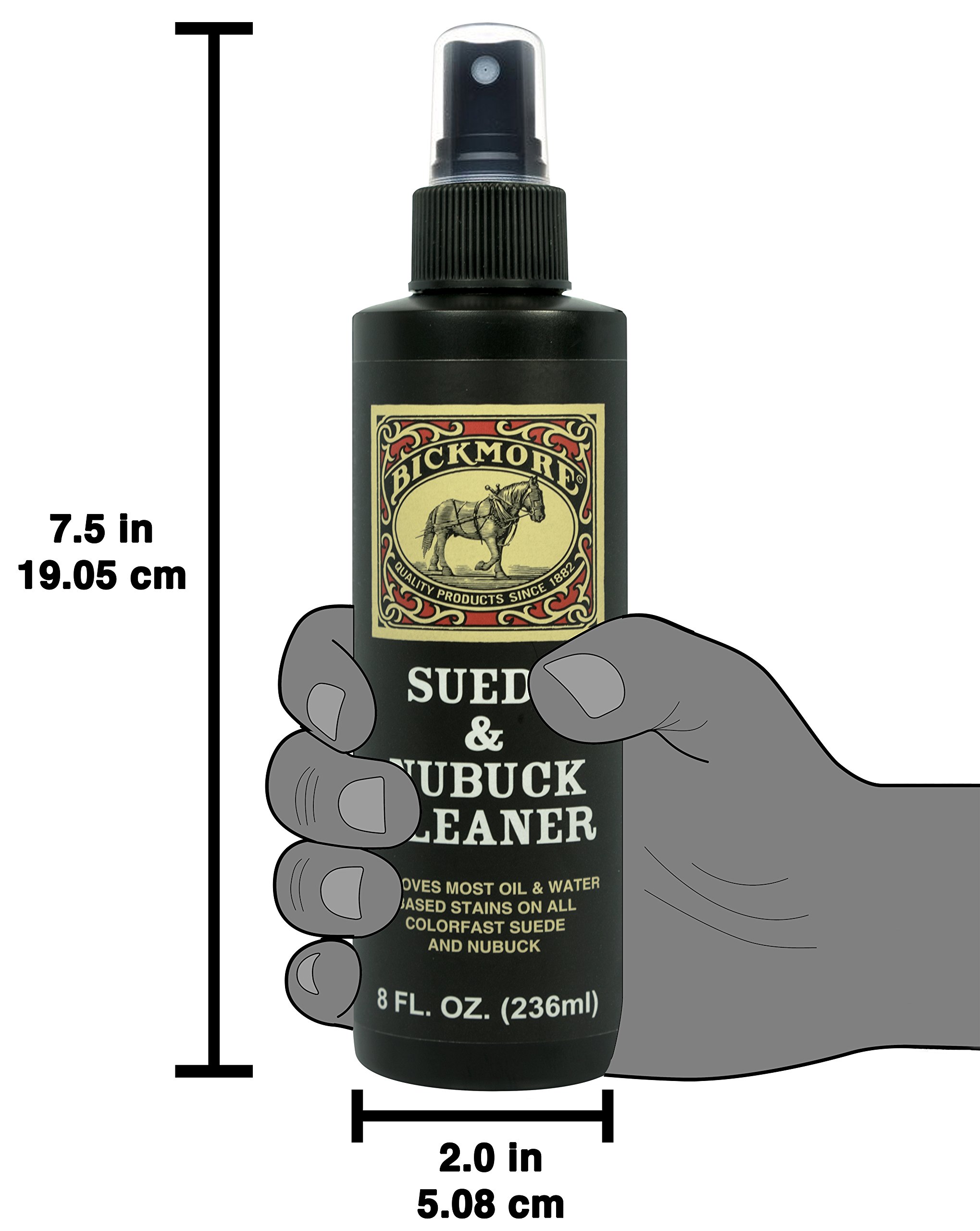 Bickmore Suede & Nubuck Cleaner - Remove Water Dirt Oil Stains From Shoes Boots Purses Handbags & More 8 fl oz