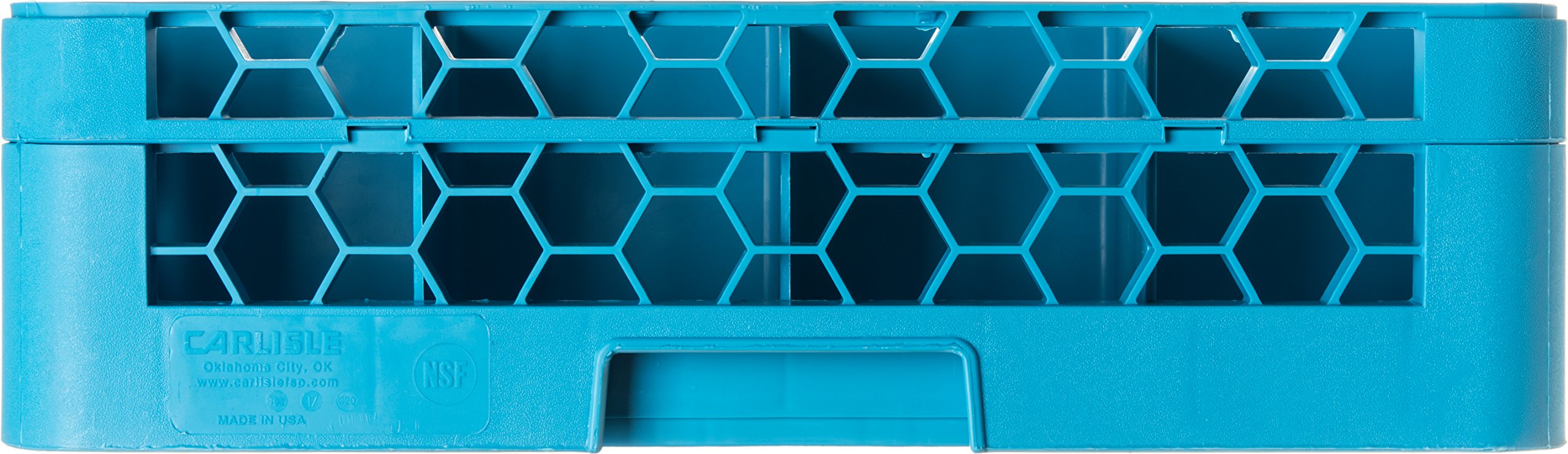 CFS OptiClean 16-Compartment Glass Rack with Extender for Commercial Dishwashers, Plastic, Carlisle Blue