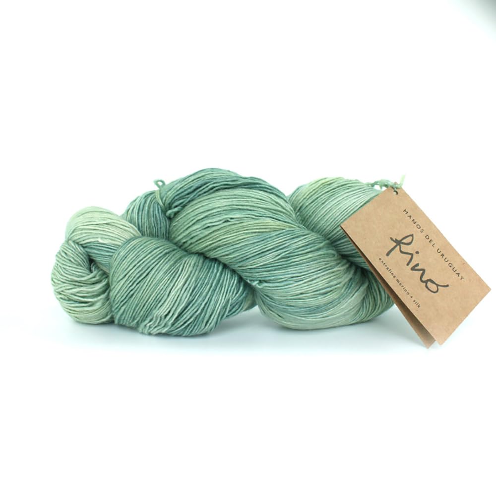 Yarn Ave Manos Fino Extrafine Merino Wool Silk Blend Hand Dyed Yarn, 100g/3.5oz Space Dyed Knitting Yarn for Shawl Pullover Cardigan (#435)
