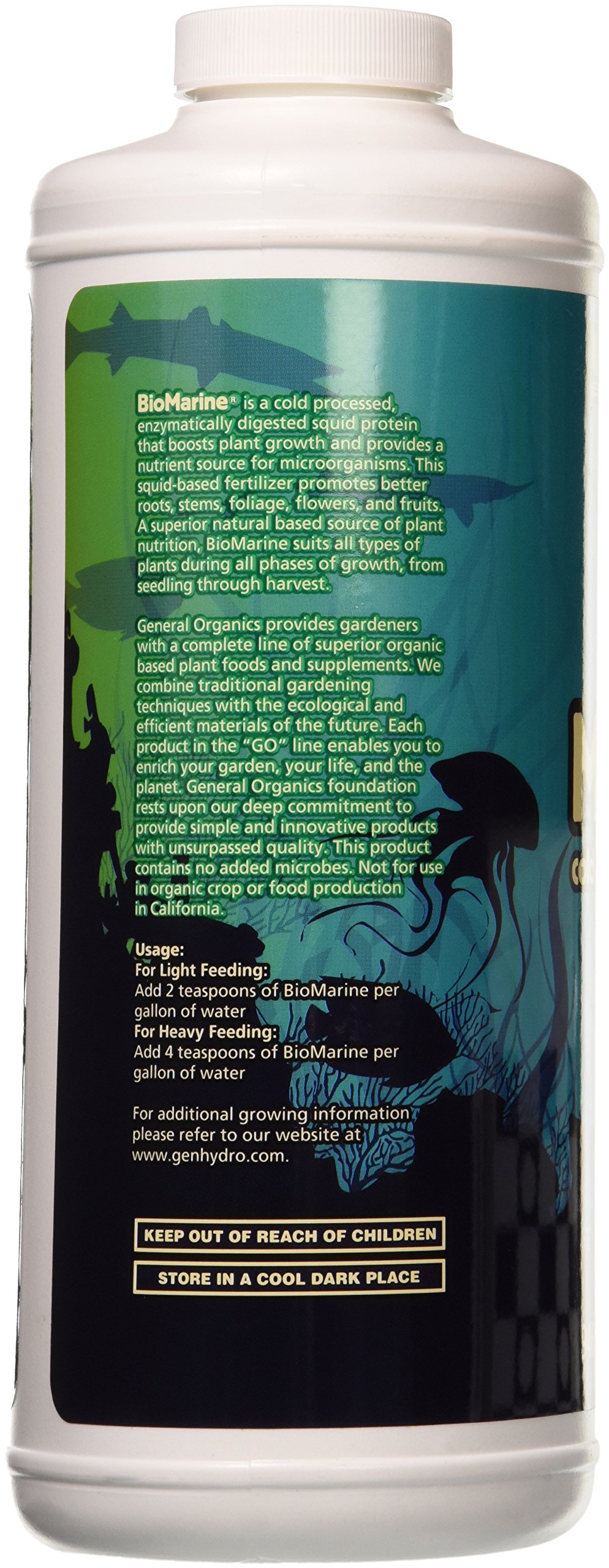 General Hydroponics GH5352 BioMarine Enzymatically Digested Fish Protein, Quart