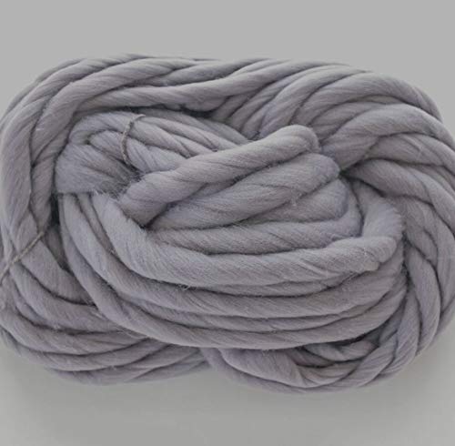 OURVER (No.12 Gray) Super Bulky Arm Knitting Wool Roving Knitted Blanket Chunky Wool Yarn Super Thick Yarn for Knitting/Crochet/Carpet/Hats, 1.1 lbs/500g/17.6 Ounze