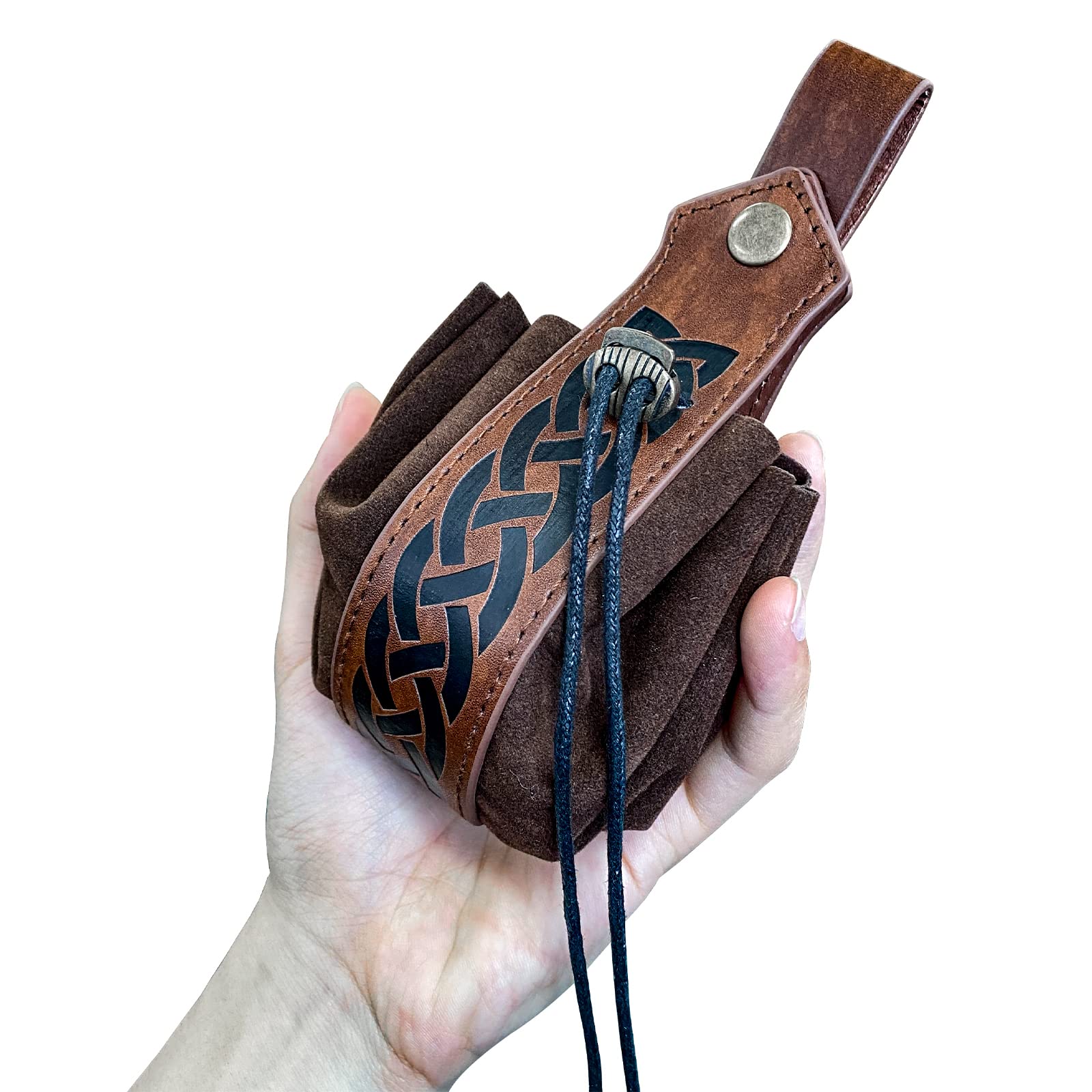 JAOYU Medieval Leather Pouch Bag Viking Pouch Hip Purse Drawstring Leather Pouch Vintage Belt Ren Faire Pouch Fanny Pack Renaissance Faire Accessories