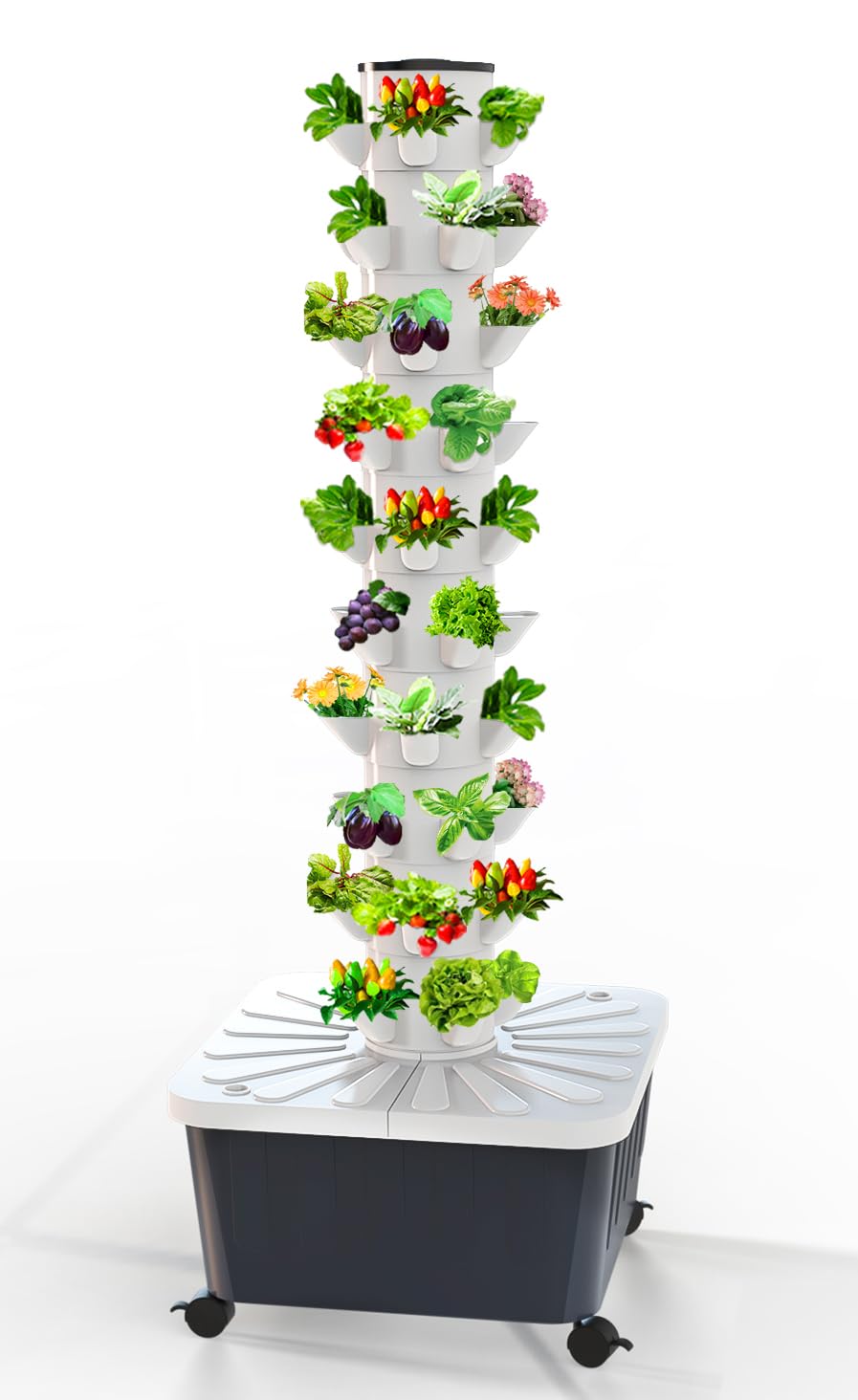 Sjzx Hydroponic Growing System(No Seedlings Included) | 50-Pod Hydroponic System | Outdoor Indoor Vertical Garden | Home Gardening System for Indoor Herbs and Vegetables | BPA-Free