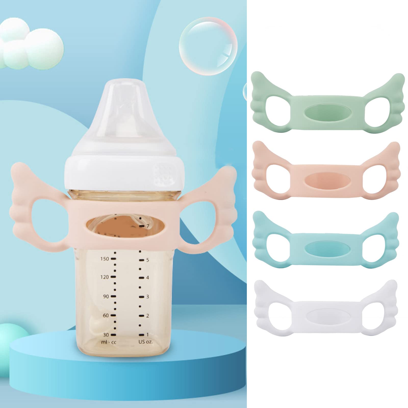 Baby Bottle Handle Square Shape Feeding Bottle Handle Free Cute Wing Milk Bottle Handle for Hegen Wide Neck Bottles Feeding Bottle Handle
