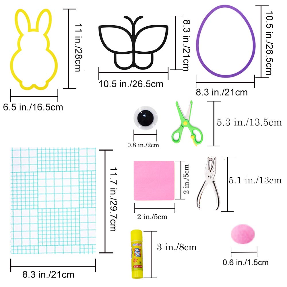 Exquiss Easter Tissue Paper Suncatcher Crafts-Bunny+Egg+Butterfuly Suncatchers Crafts with 1600pcs Craft Kits for Kids Easter Crafts Suncatchers Easter DIY Activities School Art Crafts